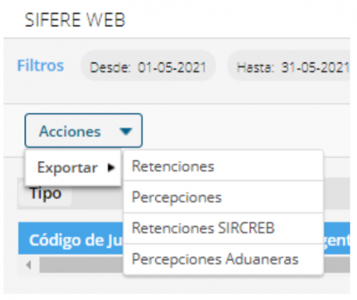 ¿Cómo exporto los archivos para presentar en SIFERE Web?